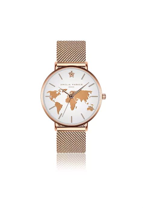 Buy Amelia Parker Amelia Parker Vacation Rose Gold Mesh watch Online ...