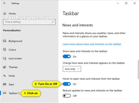 Enable Or Disable Open News And Interests On Hover In Windows