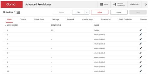 Advanced Provisioner Configuration Tabs Handsets Ooma Enterprise