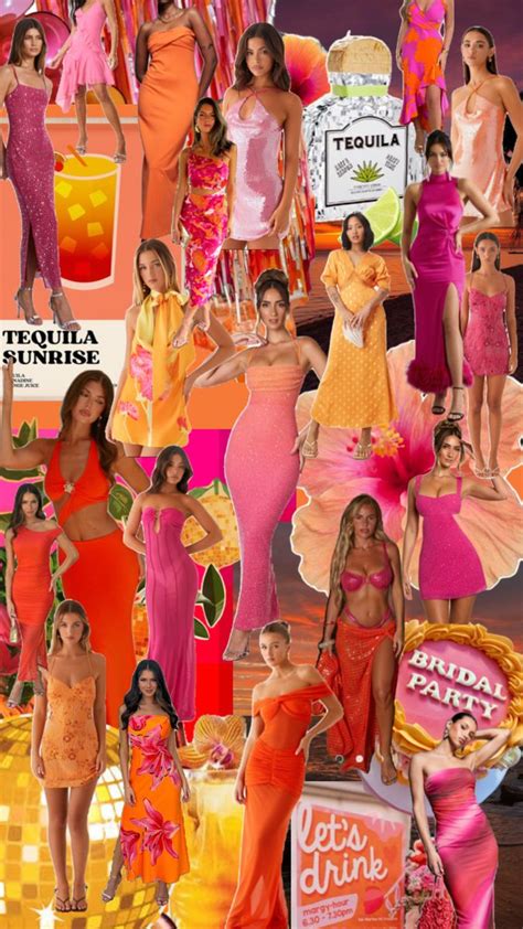 Tequila Sunset Hen Inspo Sunset Party Bachelorette Party Outfit