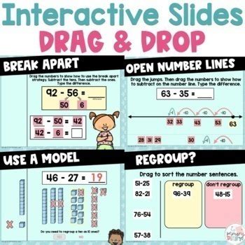 2 Digit Subtraction Regrouping Using Base Ten Blocks Break Apart Google Slides