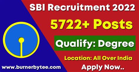 Sbi Recruitment 2022 Opening For 5722 Posts Apply Online