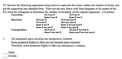 vi rewrite the following arguments using letters to