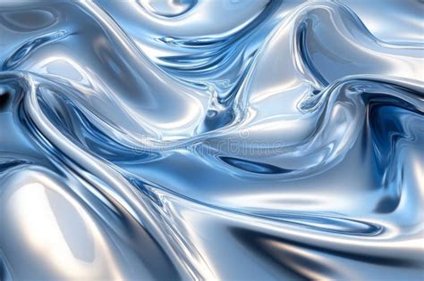 Metallic Blue Liquid Surface Creating Abstract Wavy Pattern Perfect For Backgrounds And