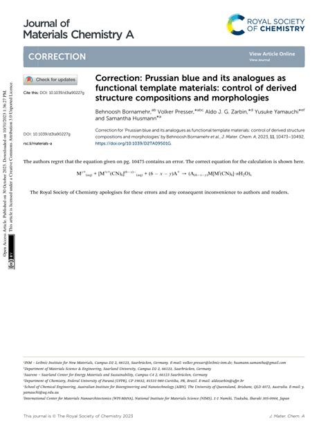 Pdf Correction Prussian Blue And Its Analogues As Functional