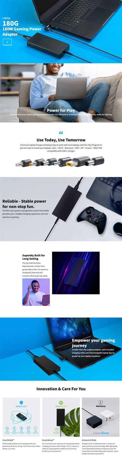 Innergie G W Universal Gaming Laptop Power Adapter Msy Au