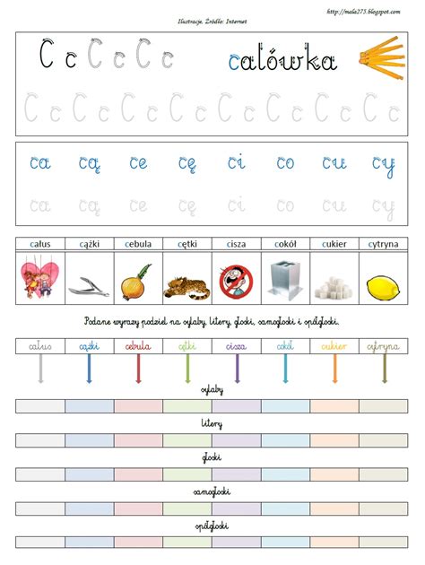 BLOG EDUKACYJNY DLA DZIECI LITERKA C KARTY PRACY