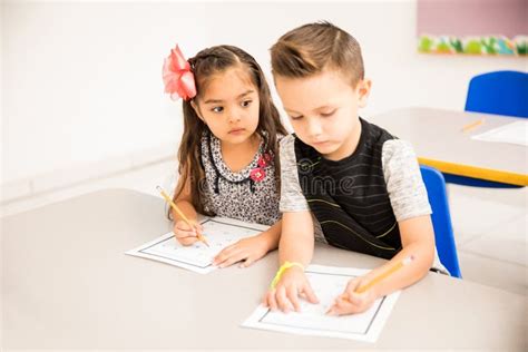 Copying Answers Stock Image Image Of Copying Answer 93086053