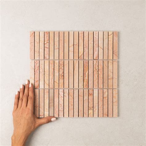 Stack Rosso Marble Mosaic Design Tiles Sydney