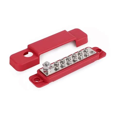 Red 12 Point Busbar Bus Bar Power Distribution Block 180a 12v Dc A4