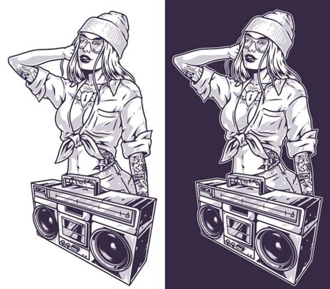 Pin Up Girls Colorful Set Sticker Royalty Free Vector Image