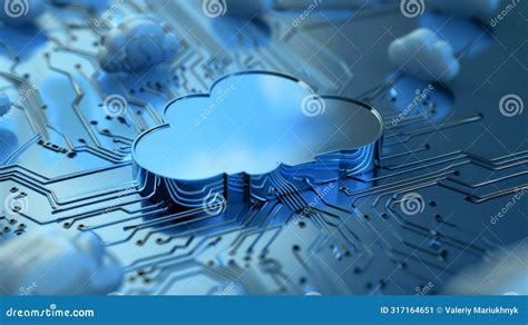 Digital Cloud Infrastructure Represented On High Tech Circuitry