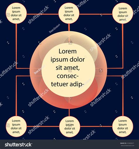 Outline Circular Infographic Central Element Chart เวกเตอร์สต็อก ปลอดค่าลิขสิทธิ์ 610002671