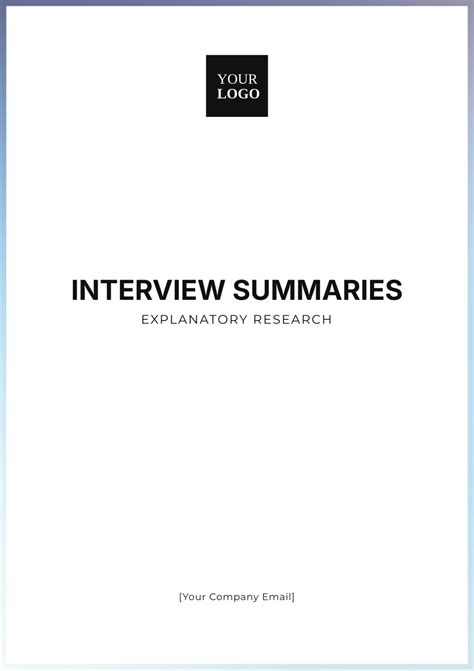 free interview summaries explanatory research template to edit online