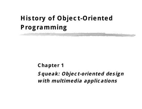 History Of Object Oriented Programming