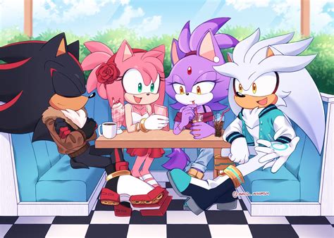 Amy Rose Shadow The Hedgehog Blaze The Cat And Silver The Hedgehog Sonic Drawn By Inked