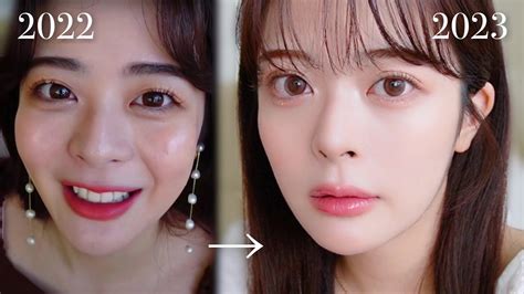 【面長メイク】たった1年で顔変わりすぎ😨去年と比較しながら毎日メイク。可愛いをアプデしていく🐰♡！ Youtube