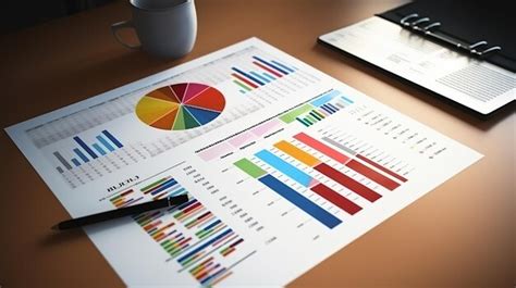 Premium Photo White Workspace With Charts Business Reports For Analysis