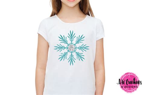 Winter Snowflake Monogram Set 2 Svg Dxf Eps Digital Cut Files By