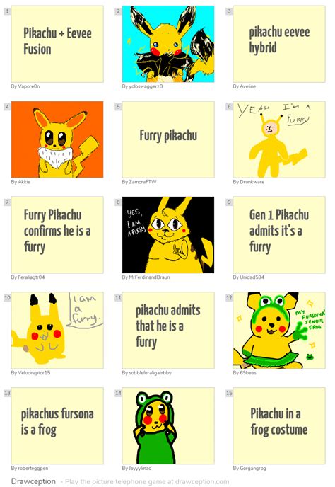 Pikachu Eevee Fusion Drawception