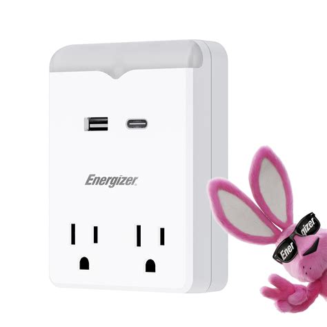 Energizer Multi Plug Wall Outlet Extender With Nightlight 2 Ac Power