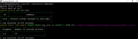 Apache Drill DDL Statements Tutorial CloudDuggu