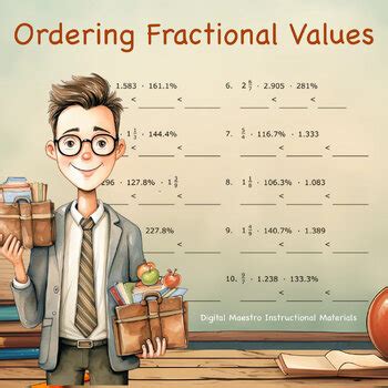 Ordering Values Using Decimals Percent Improper And Mixed Fractions