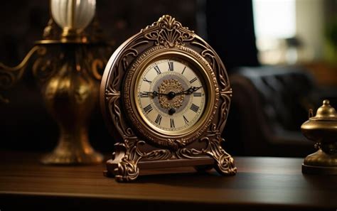 Premium Ai Image Traditional Analog Table Clock Analog Table Clock