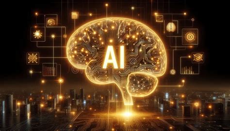 A Glimpse Into The Future Artificial Intelligence Generated Image Stock Illustration