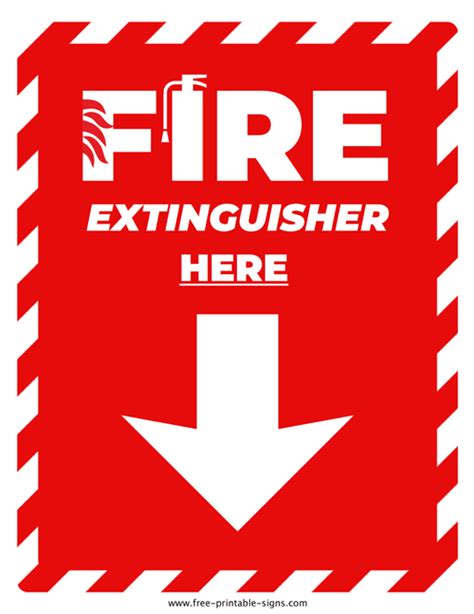 Printable Fire Extinguisher Here Sign Free Printable Signs Images And