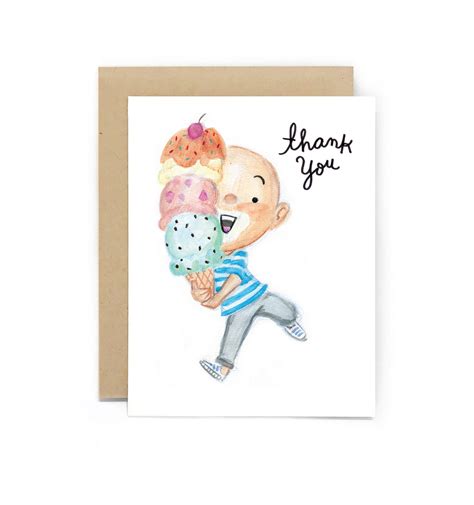 Sweet Tooth Ice Cream Thank You Card Le Petit Elefant
