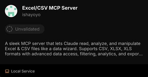 excel csv mcp server mcp servers · lobehub