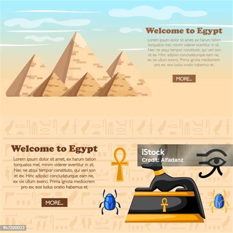 Concept De Voyage Bienvenue À Laffiche De Legypte Symboles Egyptiens Antiques Et La Décoration