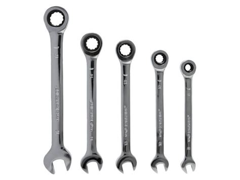 Parkside Ratchet Ring Spanner Set 5 Piecesset 5 Pieces Across Flats 810131417