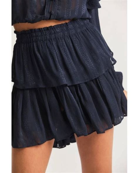 Loveshackfancy Ruffle Mini Skirt In Black Lyst