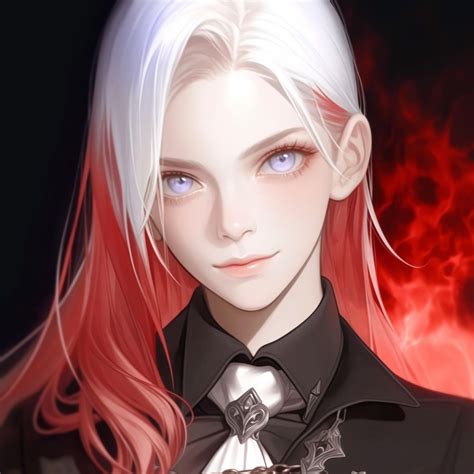 Red And White Haired Ttrpg Npc In 2025 White Hair Red And White Hair