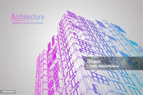 현대 건축 와이어 프레임입니다 도시 와이어 프레임의 개념입니다 와이어 프레임 건물 건축 Cad 드로잉의 그림 3차원 형태에 대한 스톡 벡터 아트 및 기타 이미지 Istock