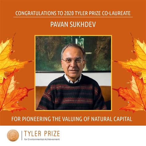 Cci Advisory Board Member Pavan Sukhdev Awarded 2020 Tyler Prize Co
