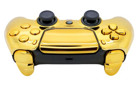Gold And Gold Chrome Inserts Custom Controller For Ps5