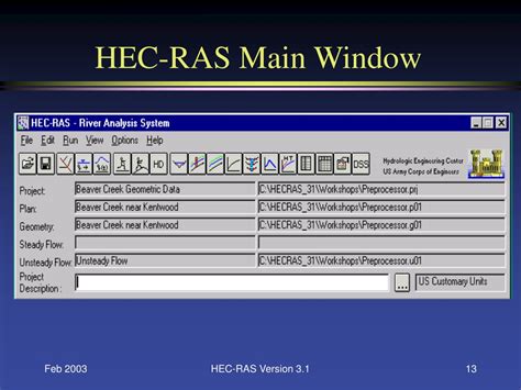 Ppt Hec Ras Version 31 Unsteady Flow Equations Application And