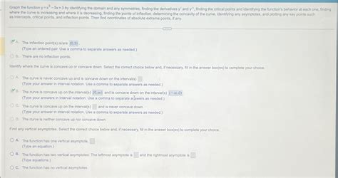 solved graph the function y x3 3x 3 ﻿by identifying the