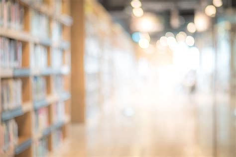 Abstract Blurred Public Library Interior Space Blurry Room With