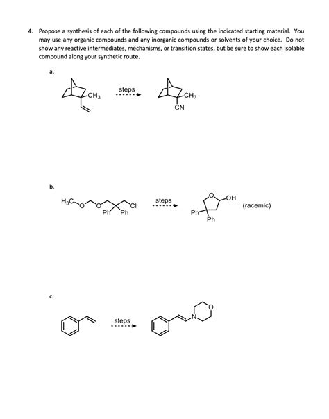 Propose A Synthesis Of Each Of The Following