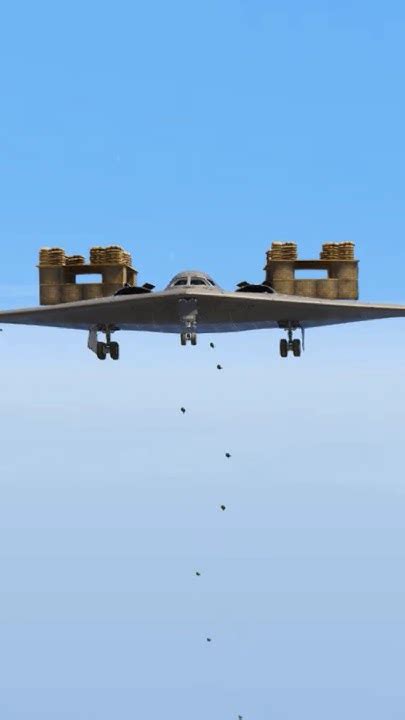 Amazing Scene Of B2 Spirit Bomber Jet Dropping Cluster Bombs Gta5