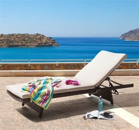Hotel Poly Rattan Wicker Beach Chair Aluminium Outdoor Garden Chaise
