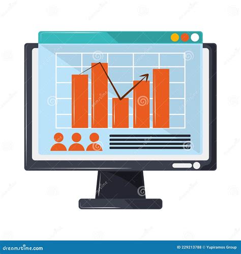 computer analytics chart stock vector illustration of statistics