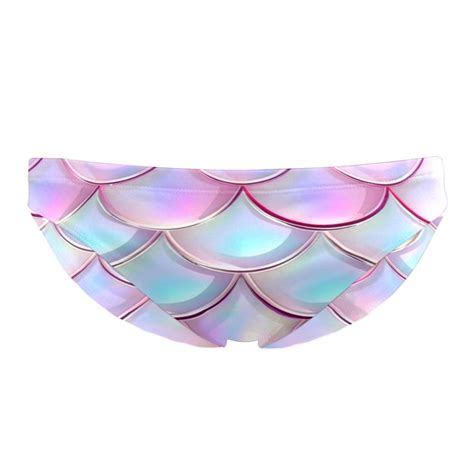 Mens Swim Briefs Mens Bikini Swimwear Cartoon Mermaid Pink Scales