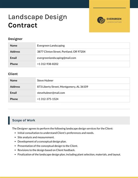 Architectural Design Contract Template