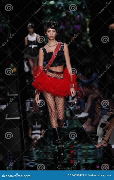 Yasmin Wijnaldum Walks The Runway At The Moschino Ready To Wear Spring