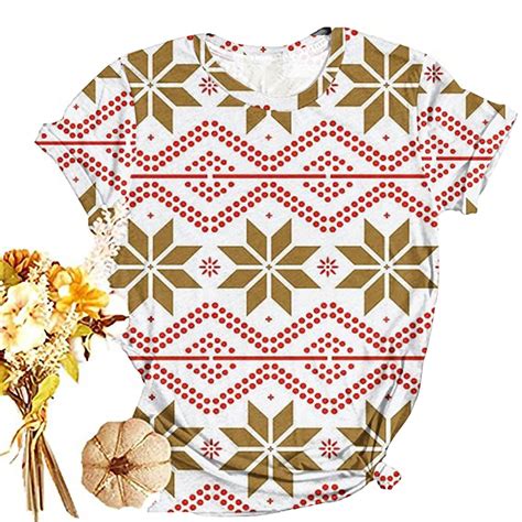 Trendvibe365 Womens Plus Size Christmas Blouse Snowflake Xmas Tees